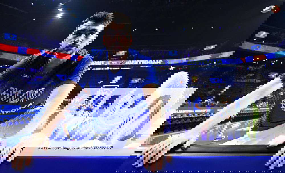 Edon Maxhuni of Finland during warm up before the 2023 FIBA Basketball ...