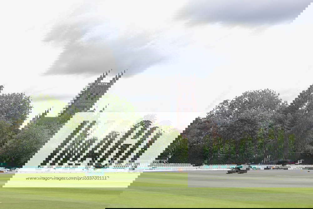 A view of Worcester cathedral taken from the Graeme Hick Pavilion end ...