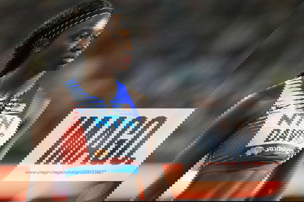 Tamara Davis (USA) before the 4x100 metres relay semi-final during the ...