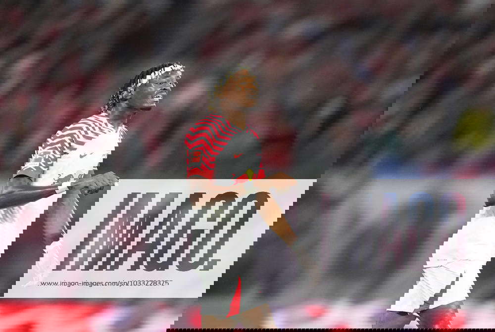 August 26 2023: Mohamed Simakan (RB Leipzig) gestures during a 1 ...