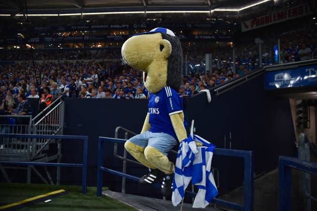 Schalke mascot Erwin during the game 25 08 2023, football GER, season ...