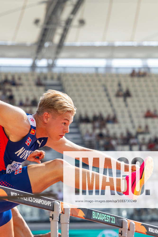 230826 Markus Rooth of Norway competes in mens decathlon 110-meter ...