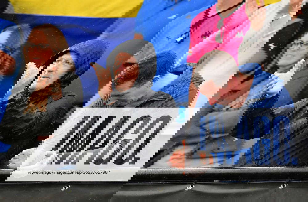 Slough Town v Torquay United, Slough, UK - 26 Aug 2023 Wet Torquay fans ...