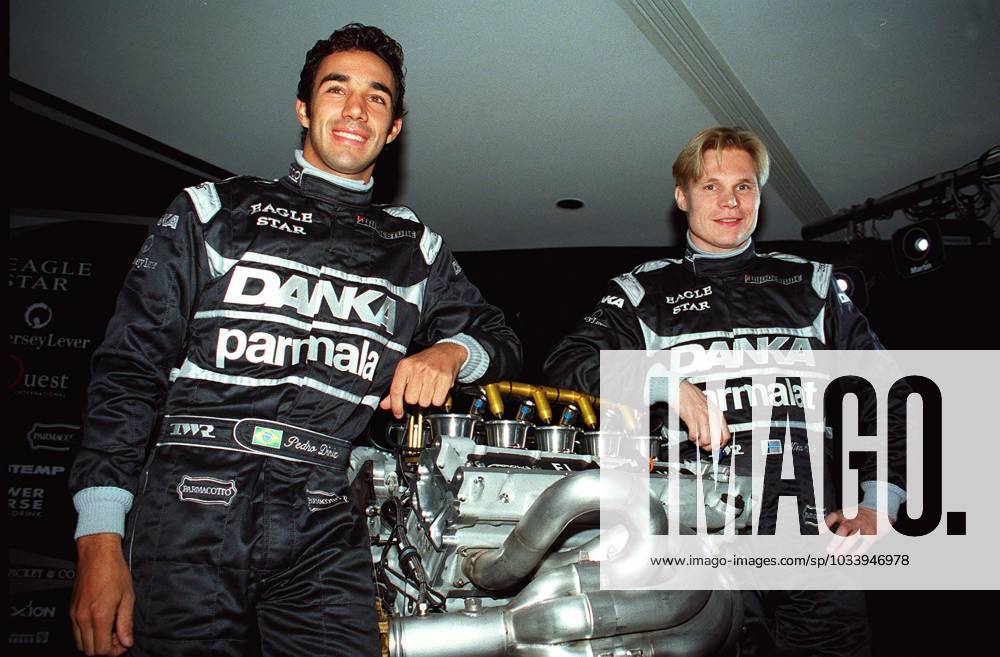 Left: PEDRO DINIZ Brazilian Formula 1 Racing Driver and Right: MIKA ...