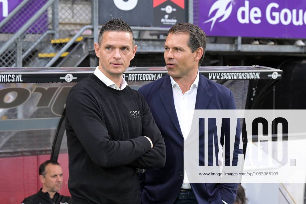ROTTERDAM - (lr), coach Rogier Meijer of NEC, Sparta Rotterdam coach ...