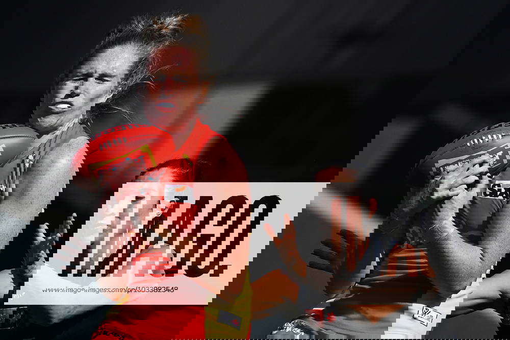 AFLW BLUES SUNS, Tara Bohanna of the Suns marks the footy during the ...