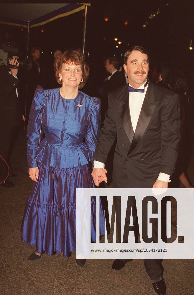 NIGEL MANSELL OBE British Formula One Racing Driver With his wife ...