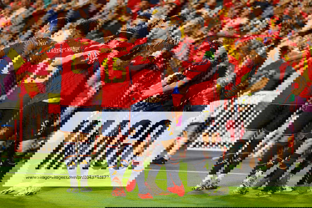 Gavi, Football Soccer : Gavi celebrate after his goal with team players ...