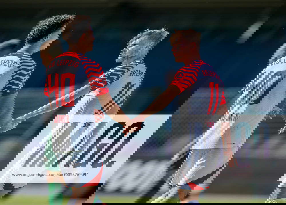 Leipzigs Timo Werner goal celebration with Aris Bayindir football test ...