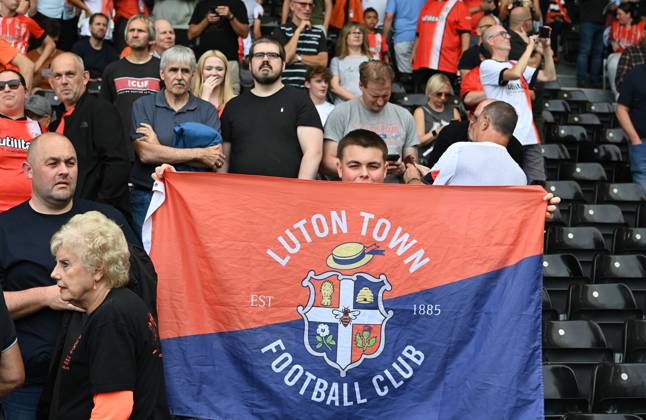 Luton Town fans during the Premier League match between Fulham and ...