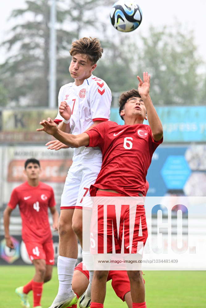 TURKEY U16 vs DENMARK U16 Jacob Ambaek of Denmark battles for the ball ...
