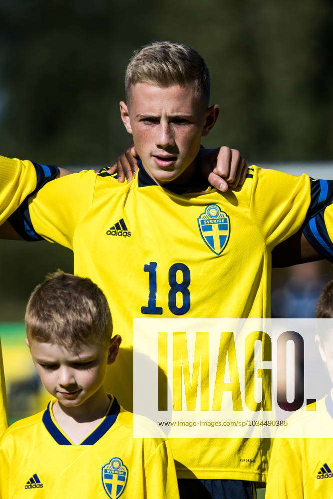 Swedens Benjamin Brantlind during the international football training ...