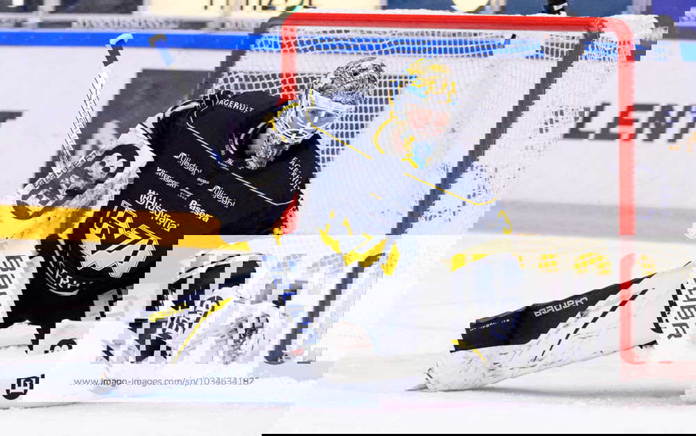 230921 HV71s goalkeeper Joni Ortio during the SHL ice hockey match between HV71 and Färjestad on