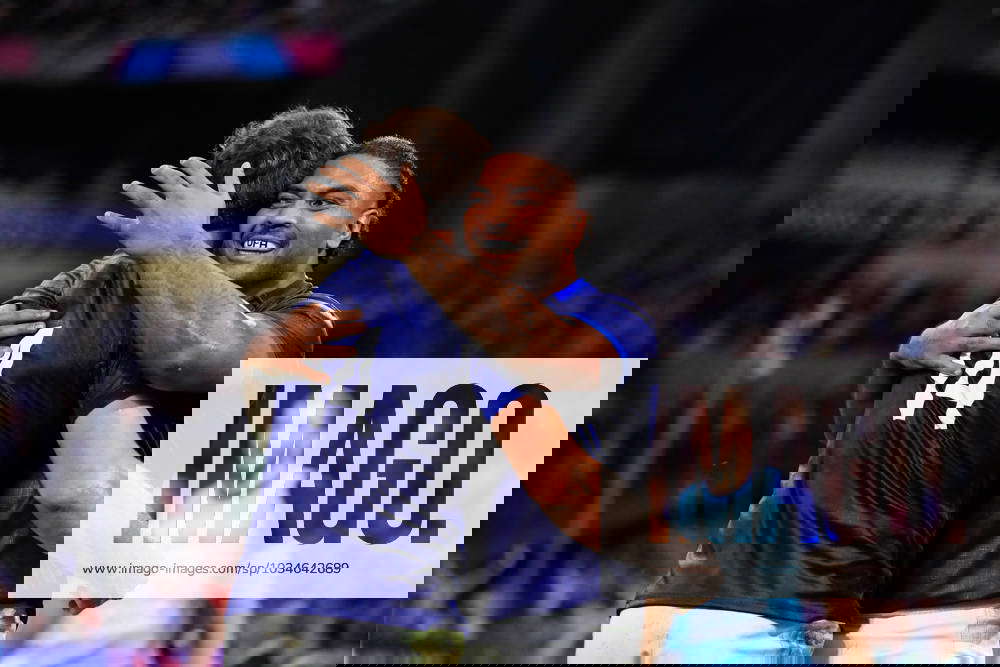 RWC - France v Namibia Damian Penaud 14 of France and Peato Mauvaka 2 ...