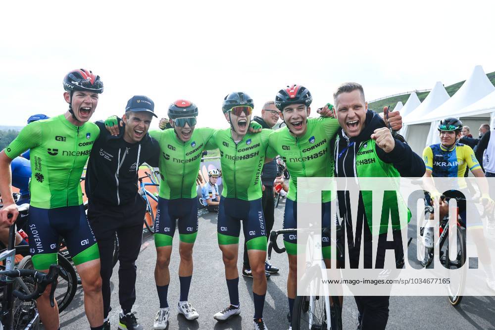 Slovenian Anze Ravbar celebrates after winning the Junior Men s Road ...