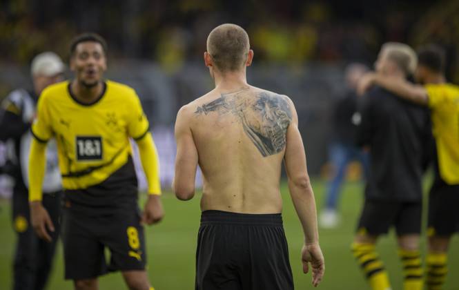 Dortmund, Germany 23rd Sep 2023 Tattoo of Julian Ryerson BVB Borussia ...