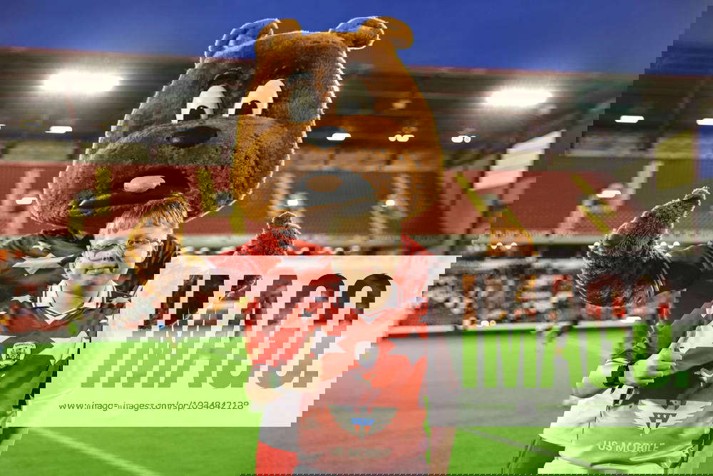 EFL Trophy Barnsley v Manchester City U21, U 21 A mascot with Toby Tyke ...