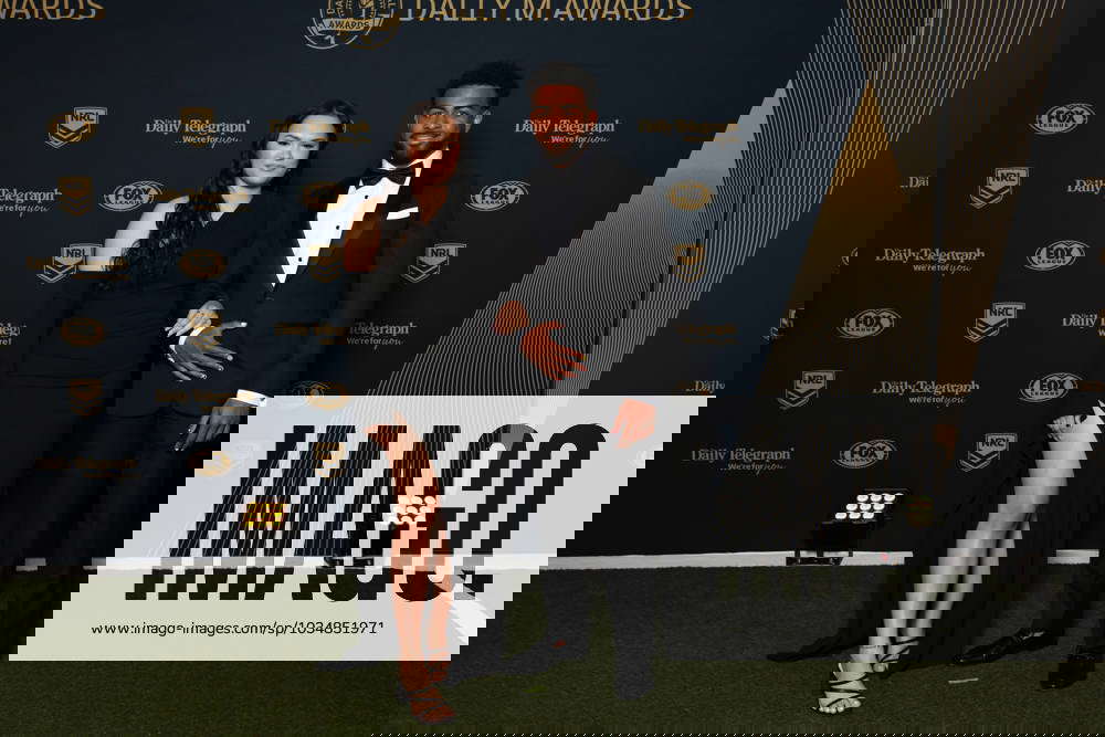 NRL DALLY M AWARDS, Ezra Mam of the Broncos and partner pose for a ...