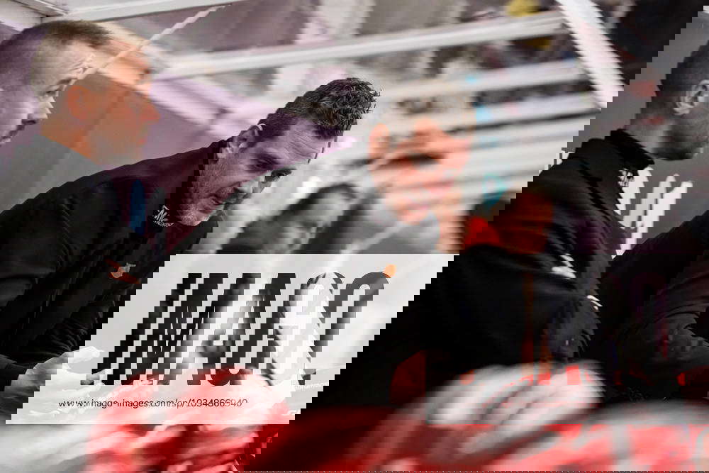 230927 Moras coach Daniel Hermansson during the ice hockey match in ...