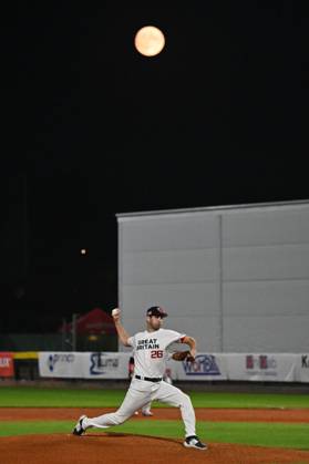 Jacob (Jake) Esch (GBR) in action during the European Baseball ...