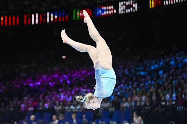 US Joscelyn Roberson pictured in action at the floor during the women s ...