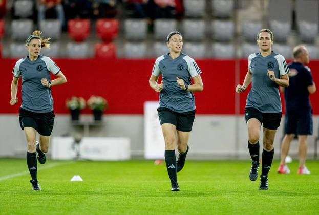 The referees during the warm-up Daniela Goettlinger referee assistant ...