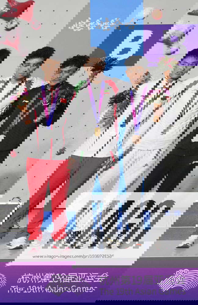 (231003) -- SHAOXING, Oct. 3, 2023 -- Gold medalist Reza Ali Pour ...