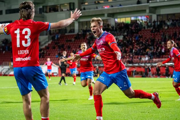 Helsingborgs Erik Ring celebrates after 2 0 during the Superettan ...