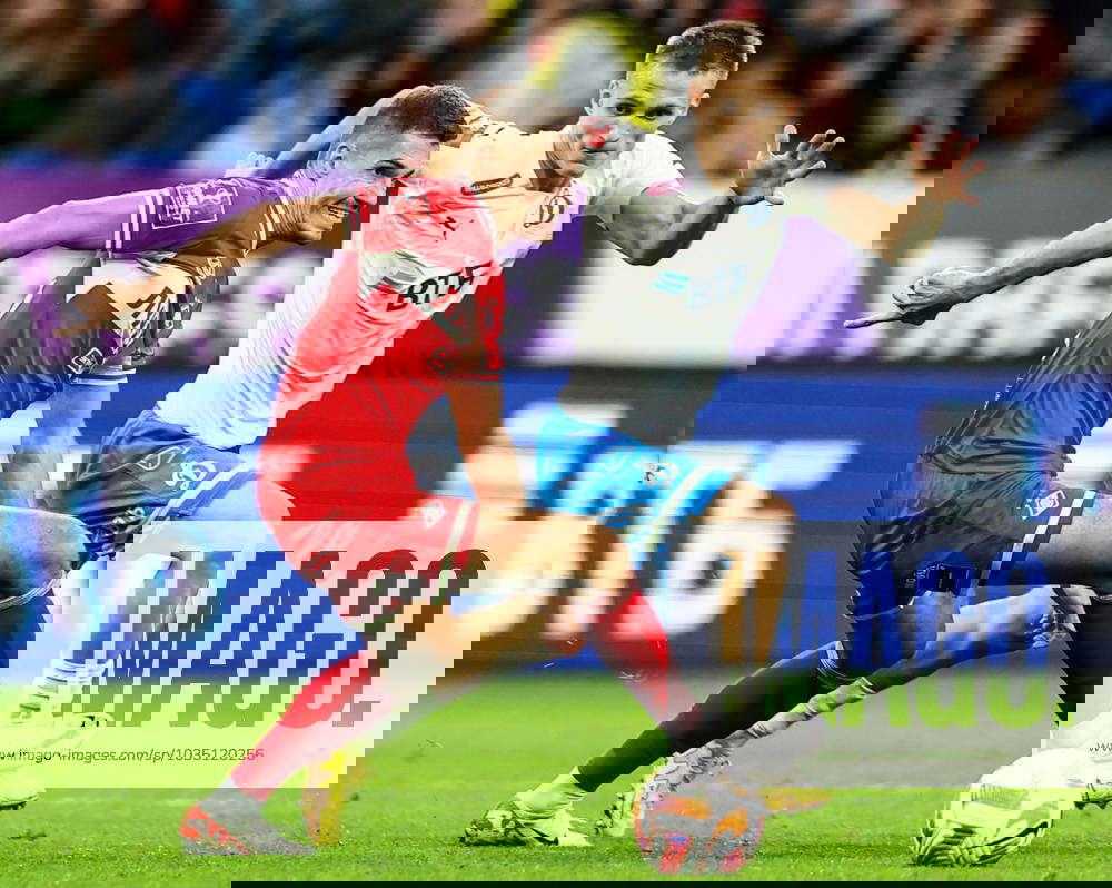 RUSSIA, MOSCOW - OCTOBER 4, 2023: Spartak Moscow s Roman Zobnin (L) and ...