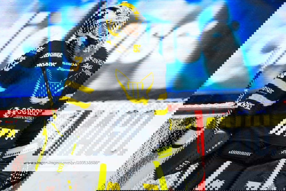 231004 Västeras goalkeeper Niilo Halonen during the ice hockey match in ...