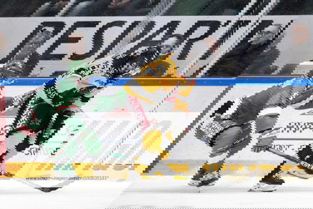 231005 Rögles Ludvig Claesson and Luleas Jesper Sellgren during the SHL ice hockey match between