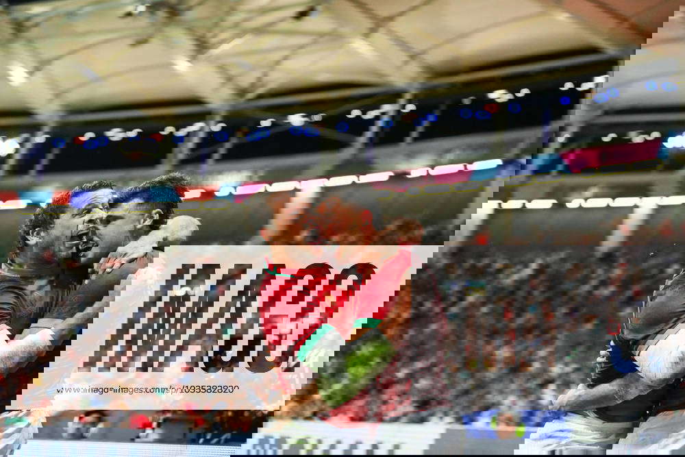 RWC - Fiji v Portugal Jose Lima 12 of Portugal and Raffaele Storti 14 ...