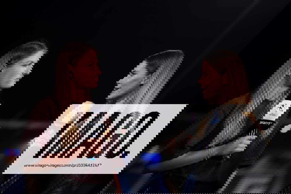 Melissa Koessler TSG Hoffenheim, 25 interviewing Lili Engels Sport1 TV ...