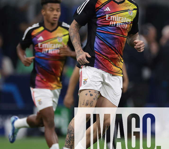 Milan, Italy, 3rd October 2023. Morato and David Neres of SL Benfica ...