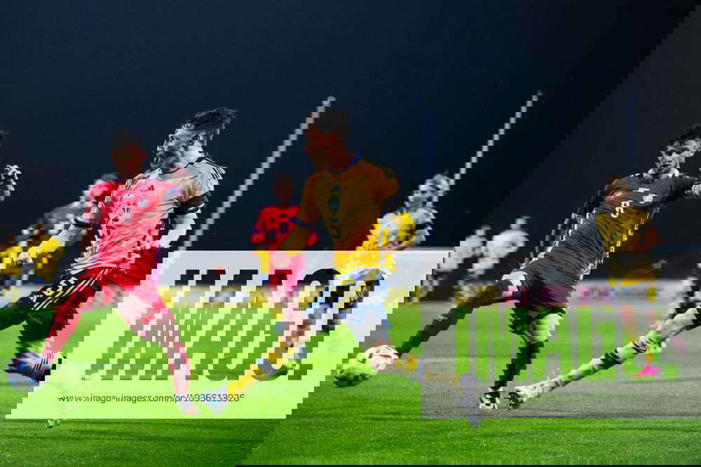 231013 Ion Bors of Moldova and Noah Persson of Sweden during the UEFA ...