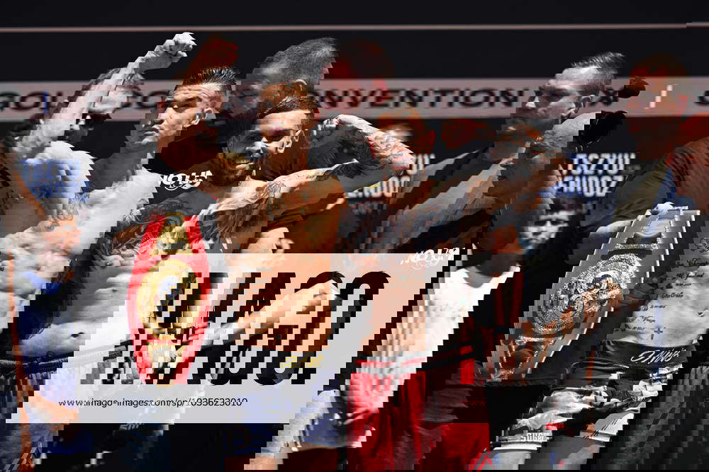 BOXING TSZYU MENDOZA WEIGH IN, Australian boxers Jackson England (left ...