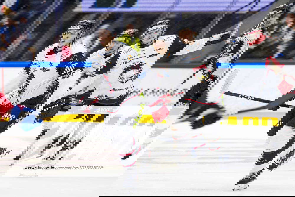 231014 Malmö Redhawks William Von Barnekow cheers after 0 2 during the SHL ice hockey match