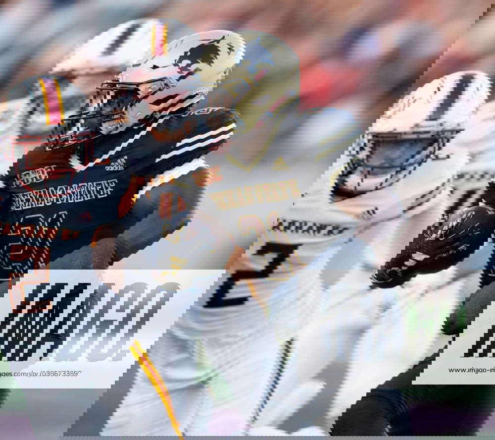 October 14, 2023: Texas State running back Ismail Mahdi (21) carries ...