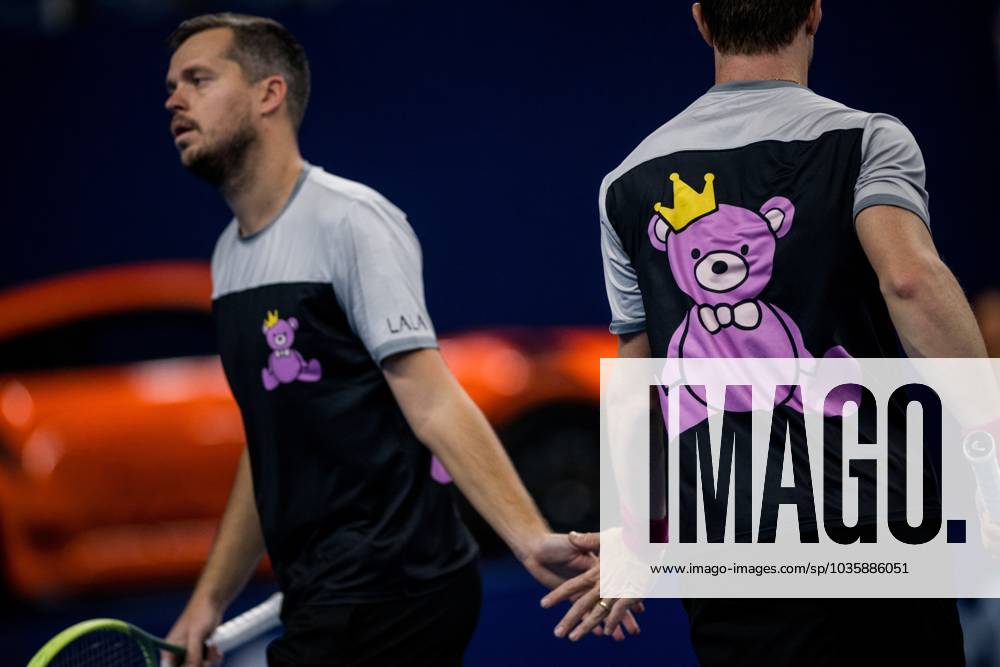 Adam Pavlasek and Ariel Behar pictured in action during a doubles ...