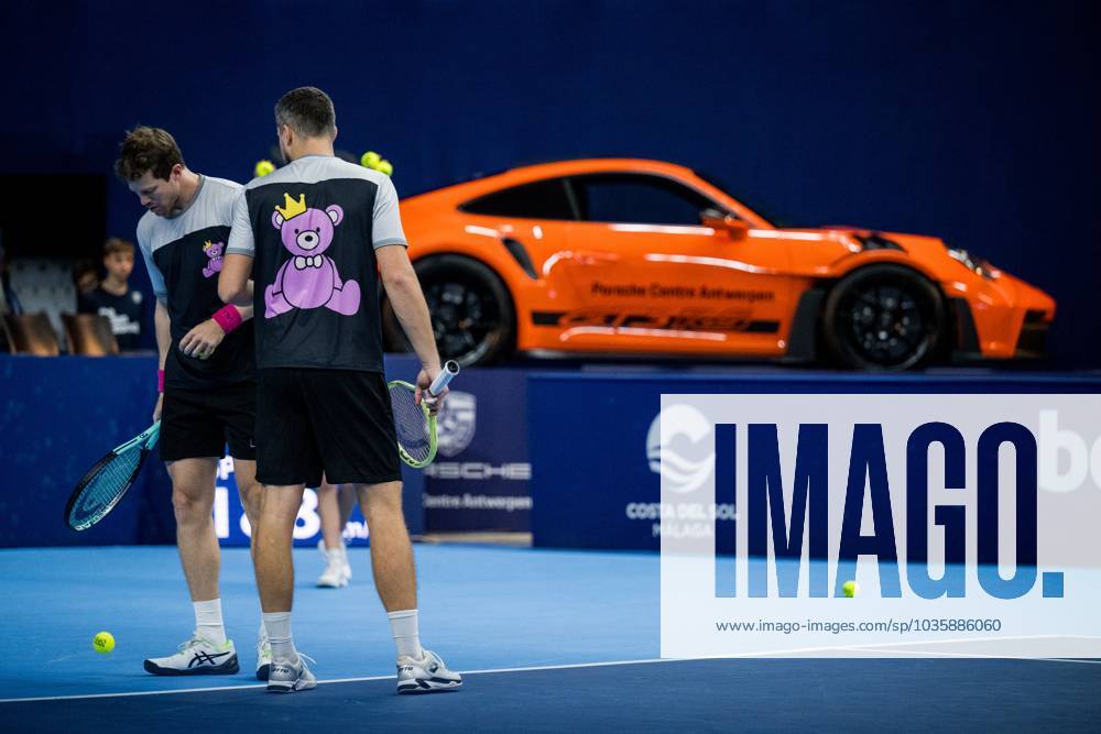 Adam Pavlasek and Ariel Behar pictured in action during a doubles ...