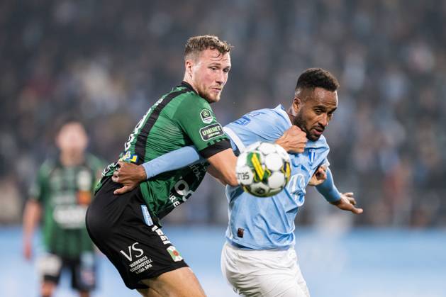 Varbergs Niklas Dahlström and Malmö FFs Otto Rosengren during the ...