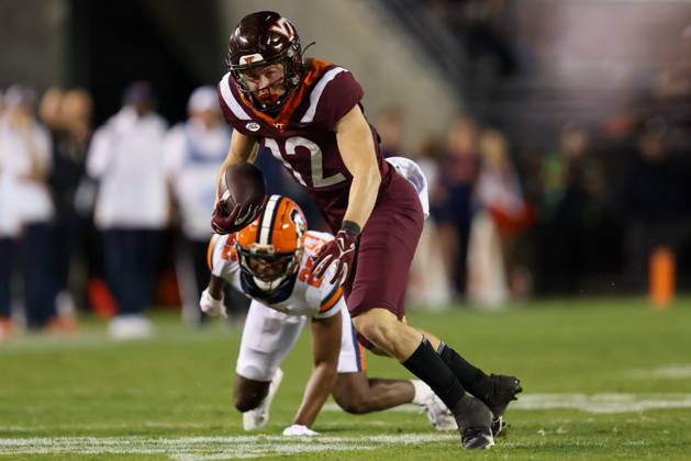 : Virginia Tech Hokies wide receiver Stephen Gosnell carries the ball ...