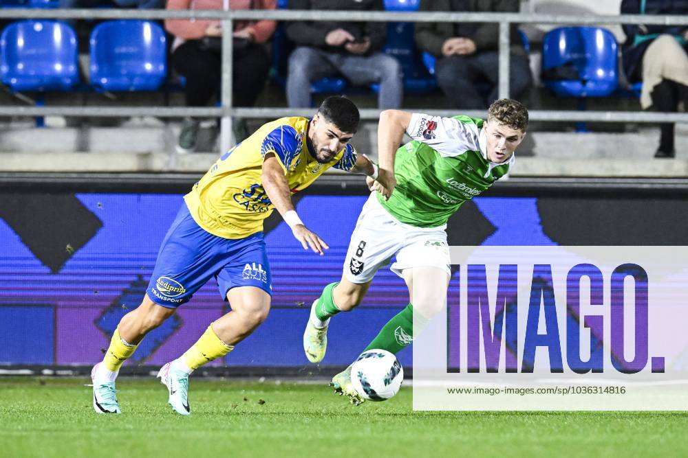 Beveren s Bryan Goncalves and Francs Borains Mateo Itrak pictured in ...