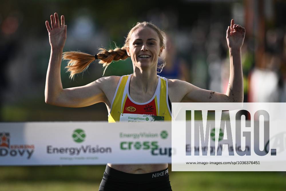 Belgian Lotte Scheldeman celebrates as she crosses the finish line at ...