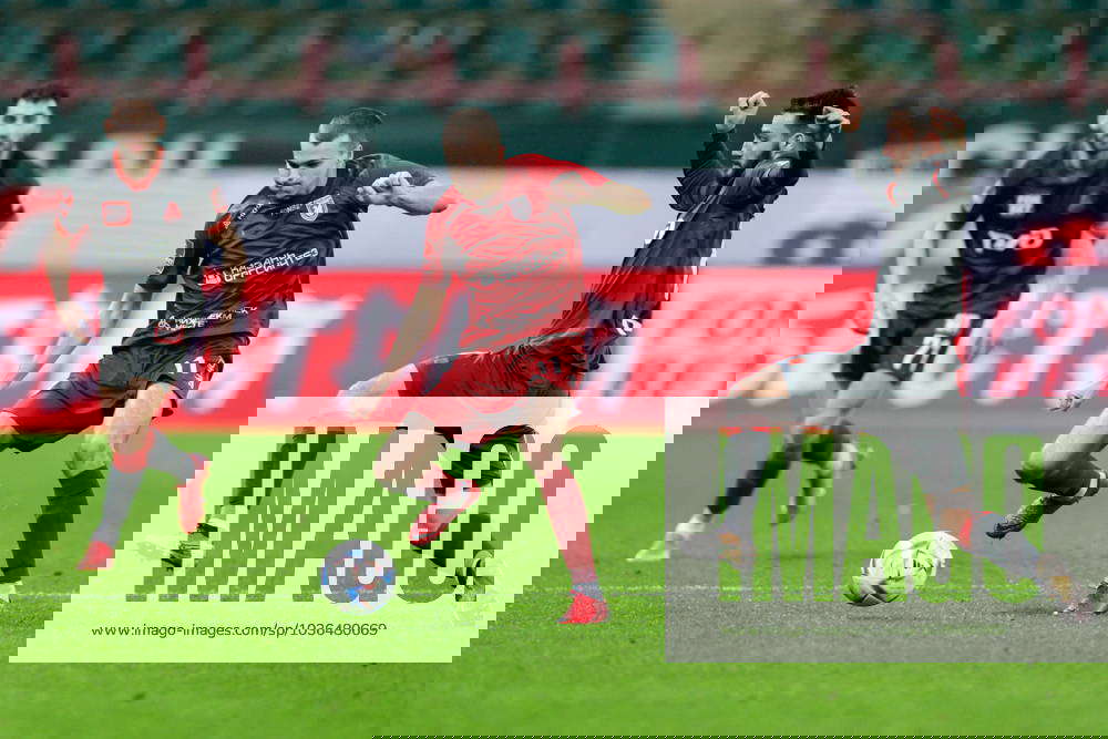 RUSSIA, MOSCOW - : Rubin s Daniil Kuznetsov, Lokomotiv s Vladislav Sarveli and Nair Tiknizyan fight