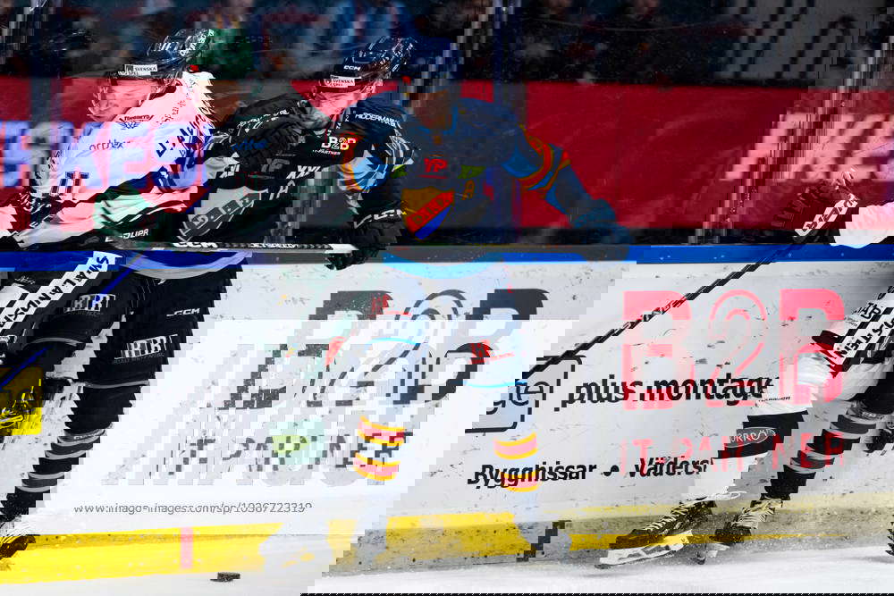 Tingsryds Lucas Lagerberg and Djurgardens Wiktor Nilsson during the ice ...