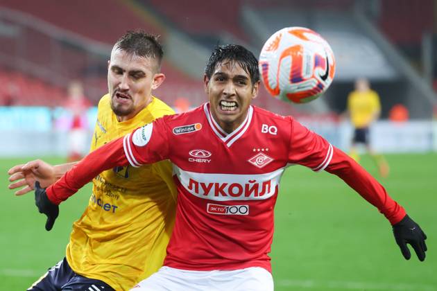 RUSSIA, MOSCOW - : FC Rostov s Yegor Golenkov and FC Spartak Moscow s ...