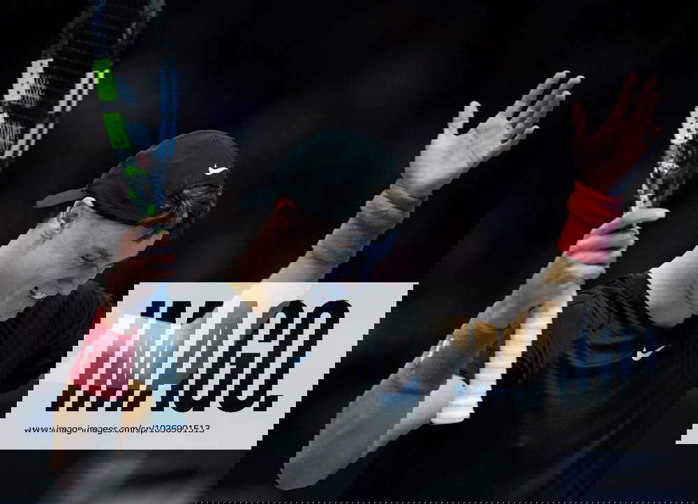 November 12, 2023, Turin: Holger Rune of Denmark in action during the ...