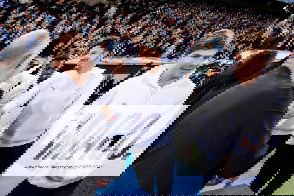 231112 Malmö FFs Taha Ali, Stefano Vecchia and Oliver Berg during the ...