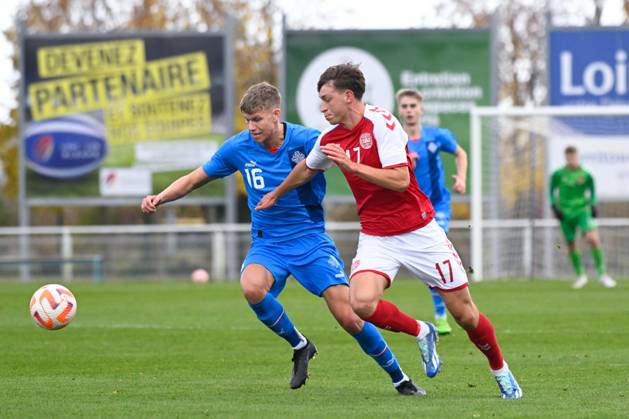 Schwartau Magnason during the match between Iceland and Denmark U19 at ...
